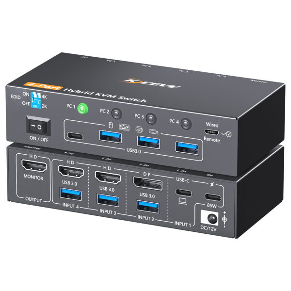 3 Ports USB3.0/Displayport DP KVM Switch Dual Display – Kceve.com